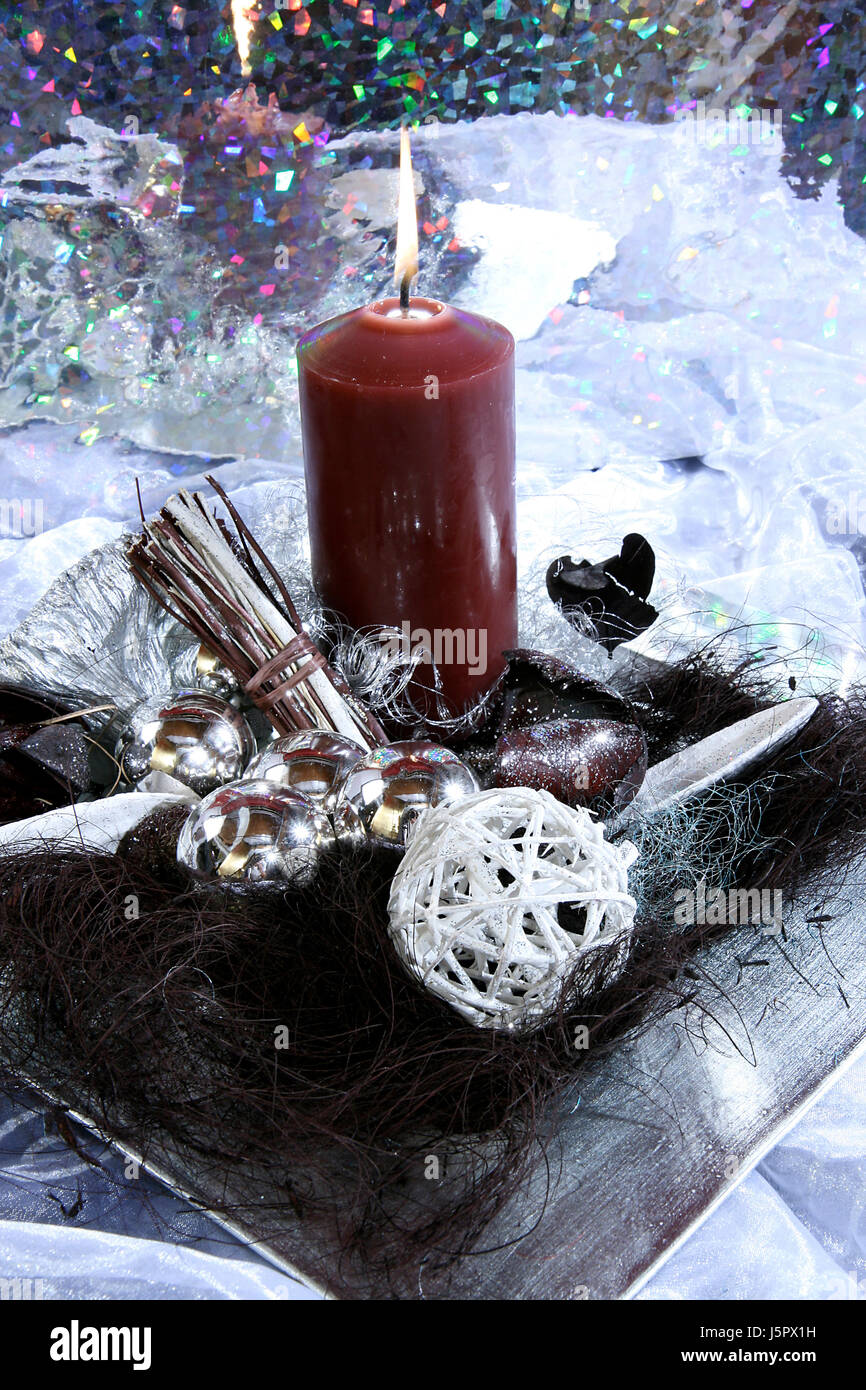 still life winter cold candle advent silver mood gift fire ...