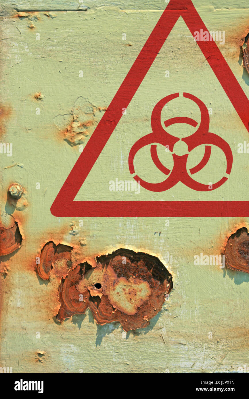 danger rusty hint warning pointing toxic poisonous old health ...