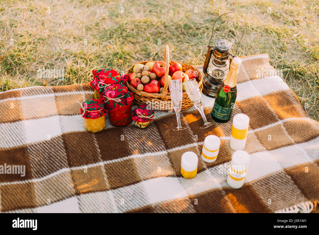 Romantic Picnic With Candles
