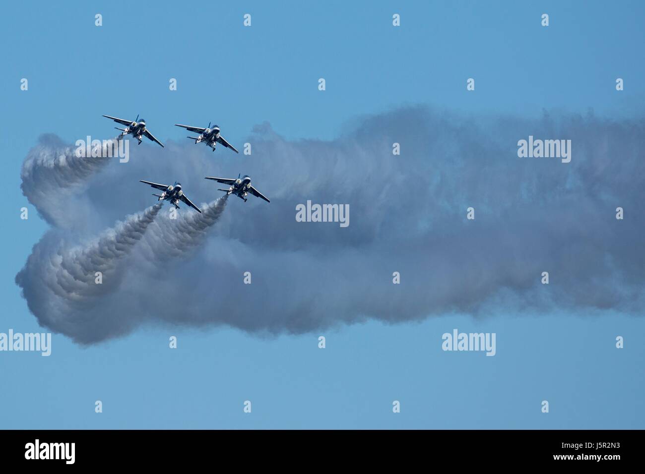 The Japanese Air Self-Defense Force Blue Impulse aircraft perform ...