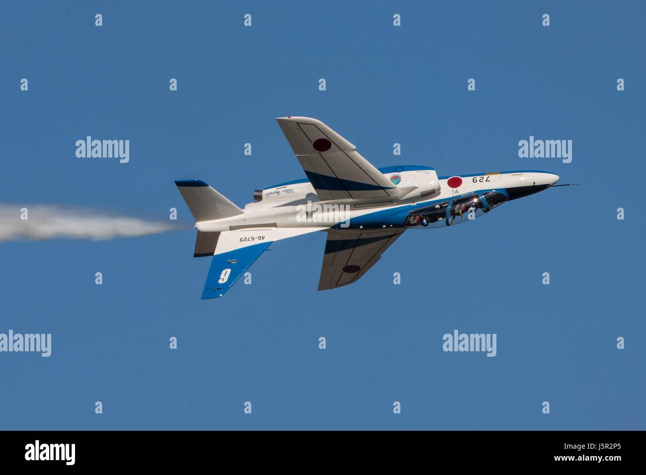 The Japanese Air Self-Defense Force Blue Impulse aircraft perform ...