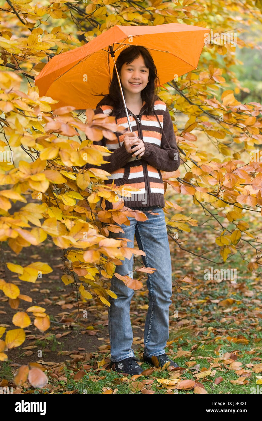 umbrella wet walk autumn colours moist autumn leaves teenager colour ...