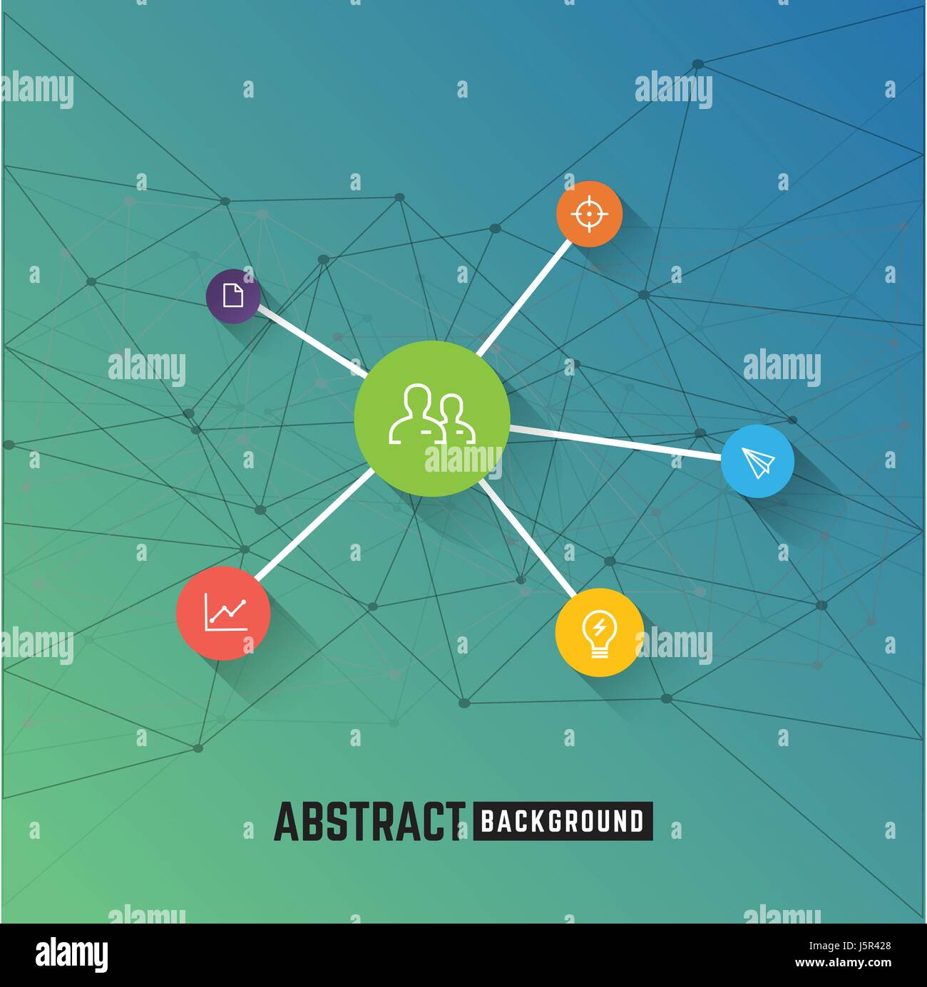 abstract green business and corporate background with icons and sign ...