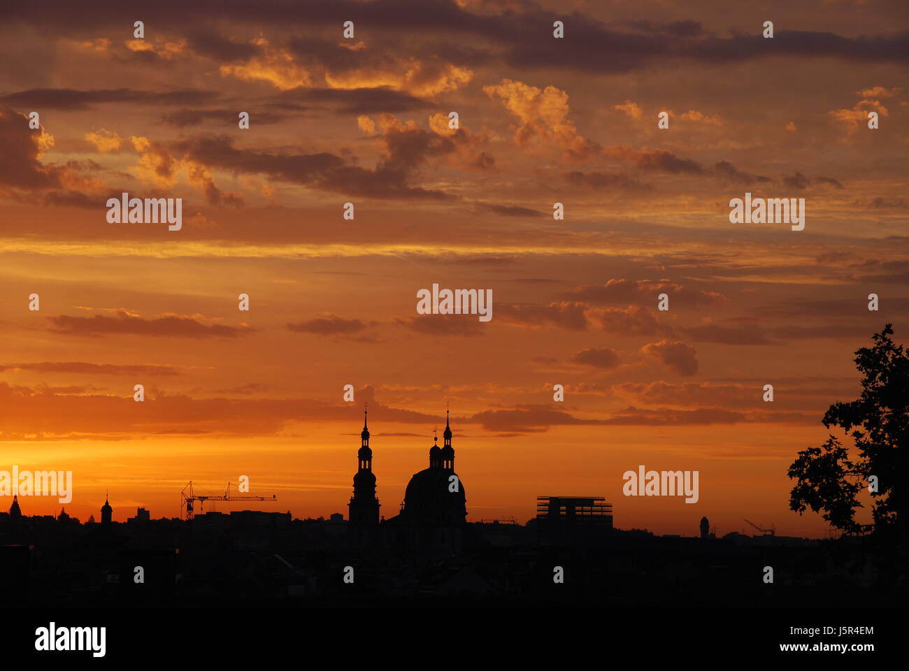 sunrise townscape towers sight view outlook perspective vista panorama ...