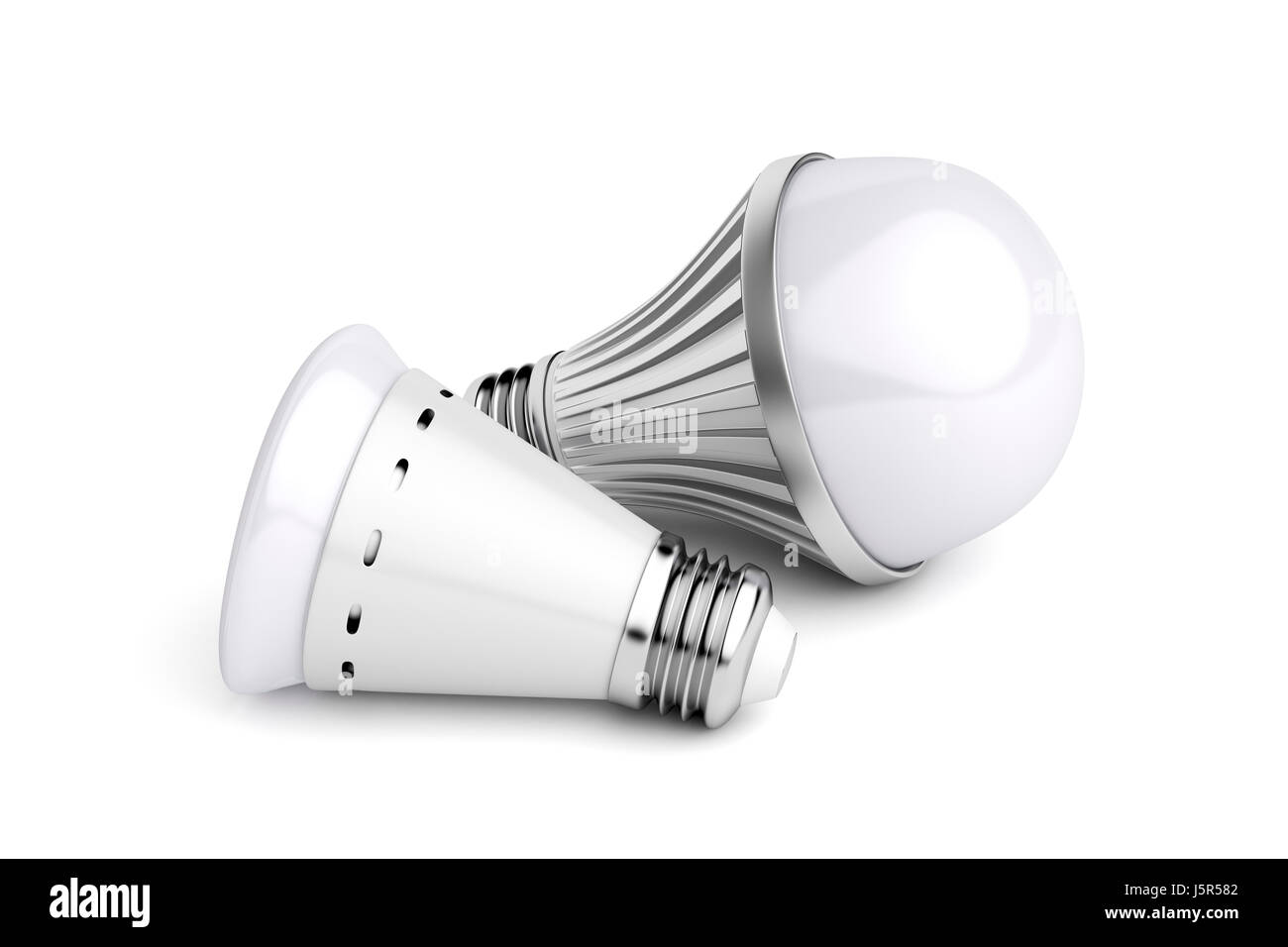 LED light bulbs on white background Stock Photo - Alamy