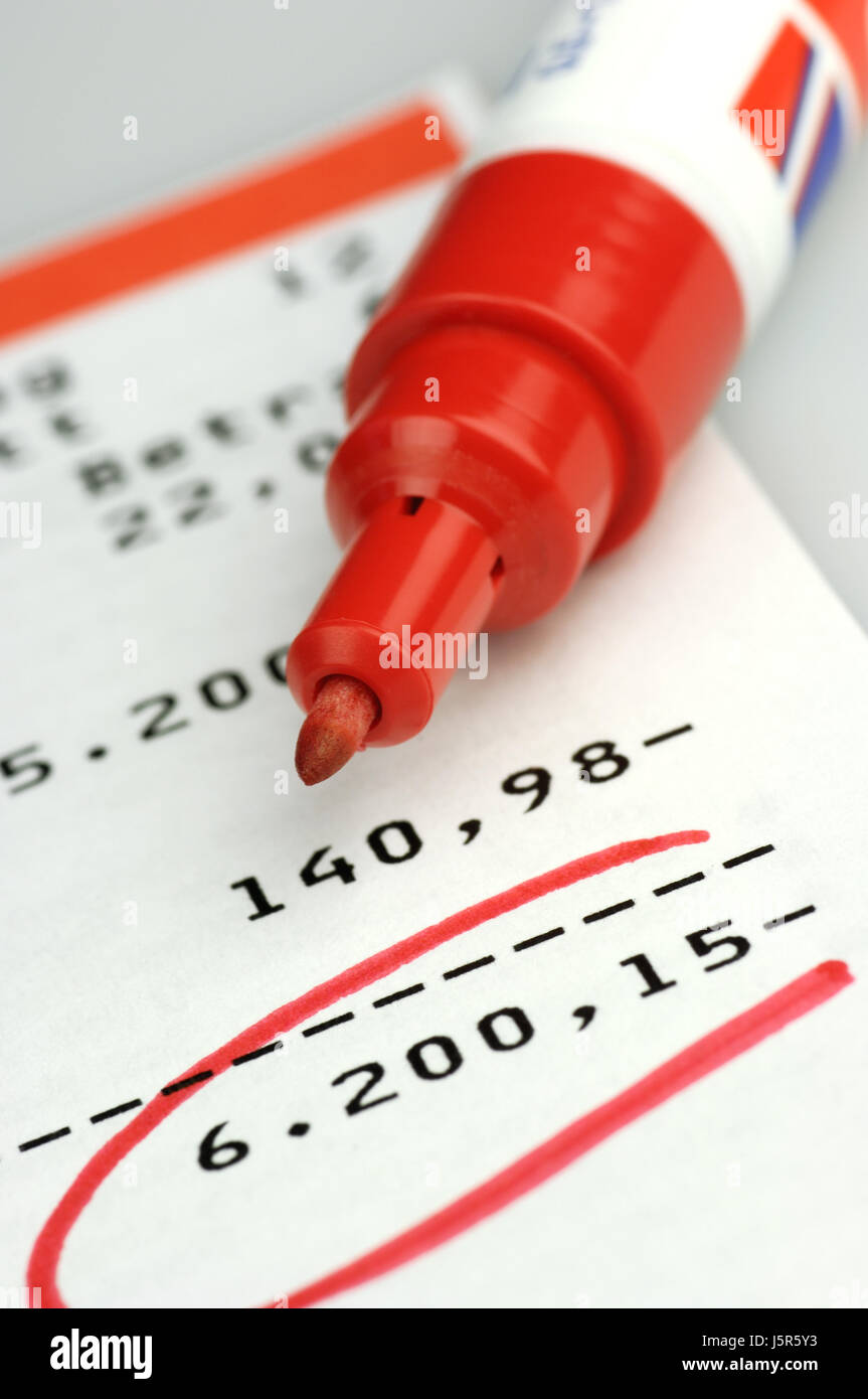 bank statement with debit balance Stock Photo - Alamy