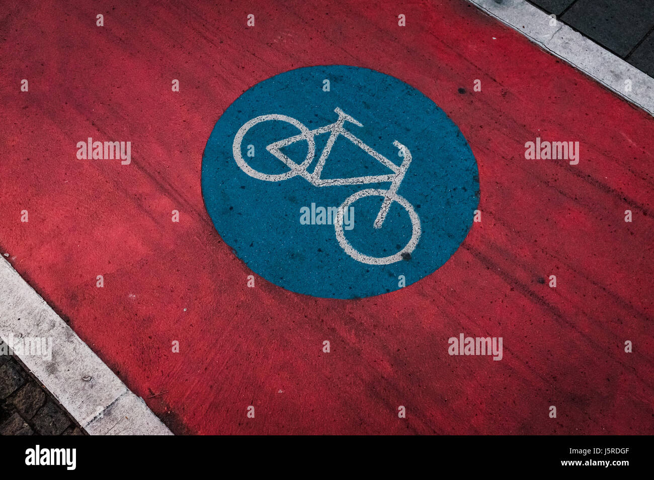 Bike only sign in the city on bicycle tracks Stock Photo - Alamy
