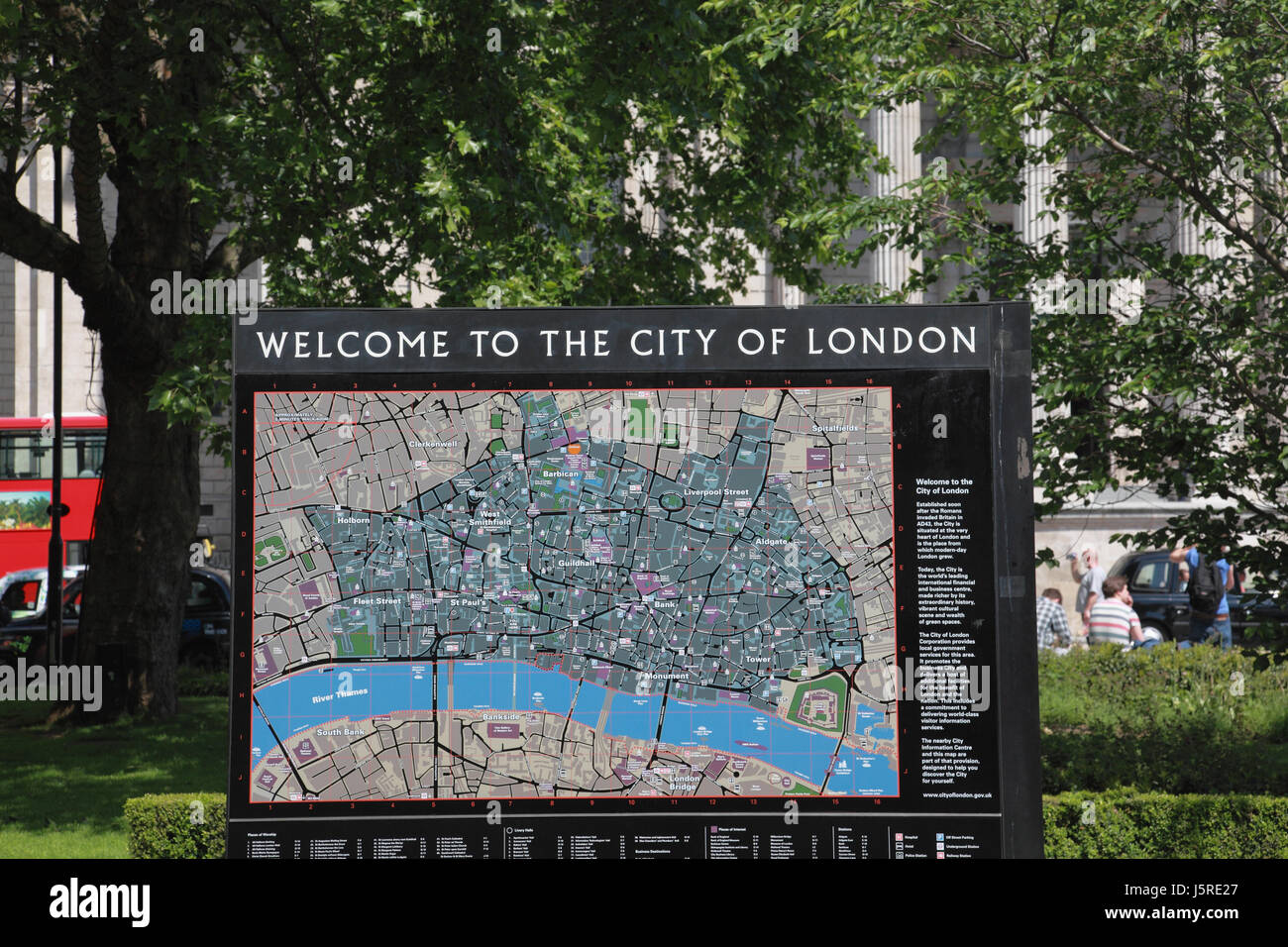 A map of central London with a sign saying Welcome to the City of ...