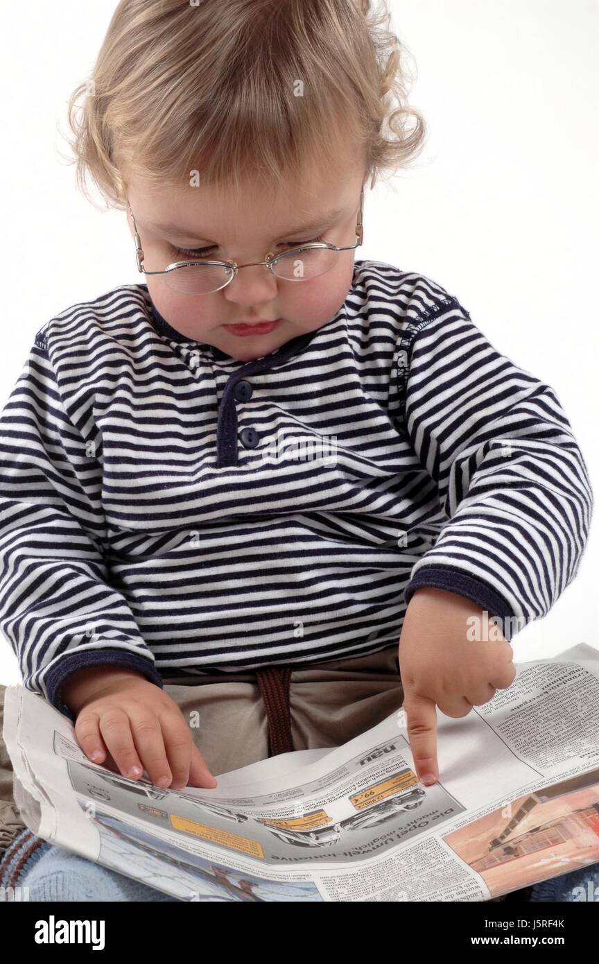 baby reading newspaper Stock Photo - Alamy