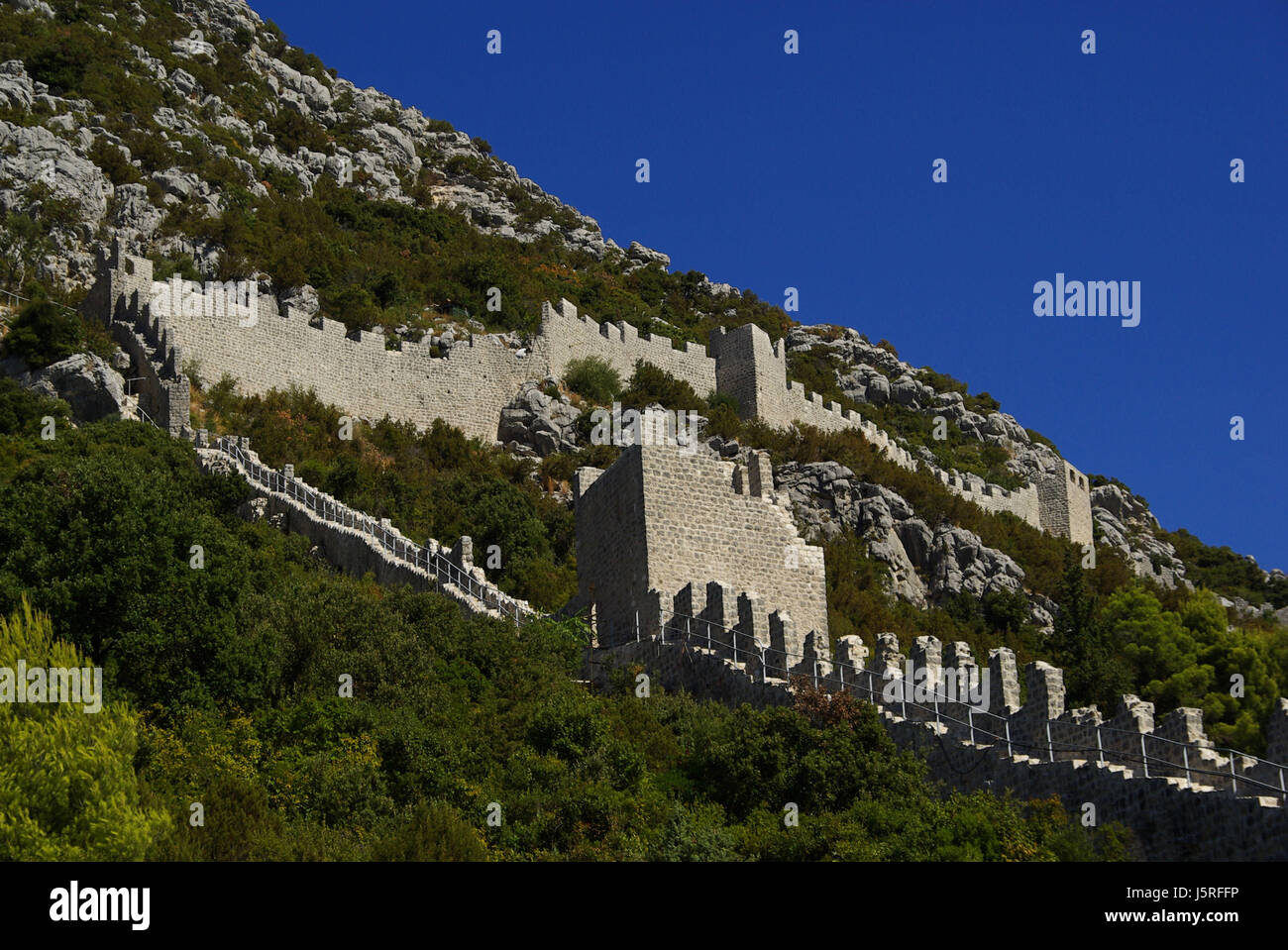 historical stone wall ruin fortress croatia fortification mountain ...