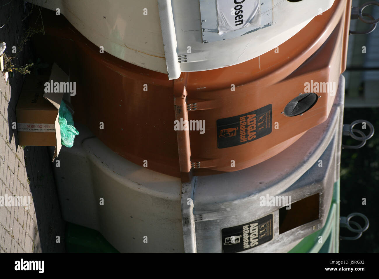 blue green trash mull refuse barrel dustbins waste paper waste disposal ...