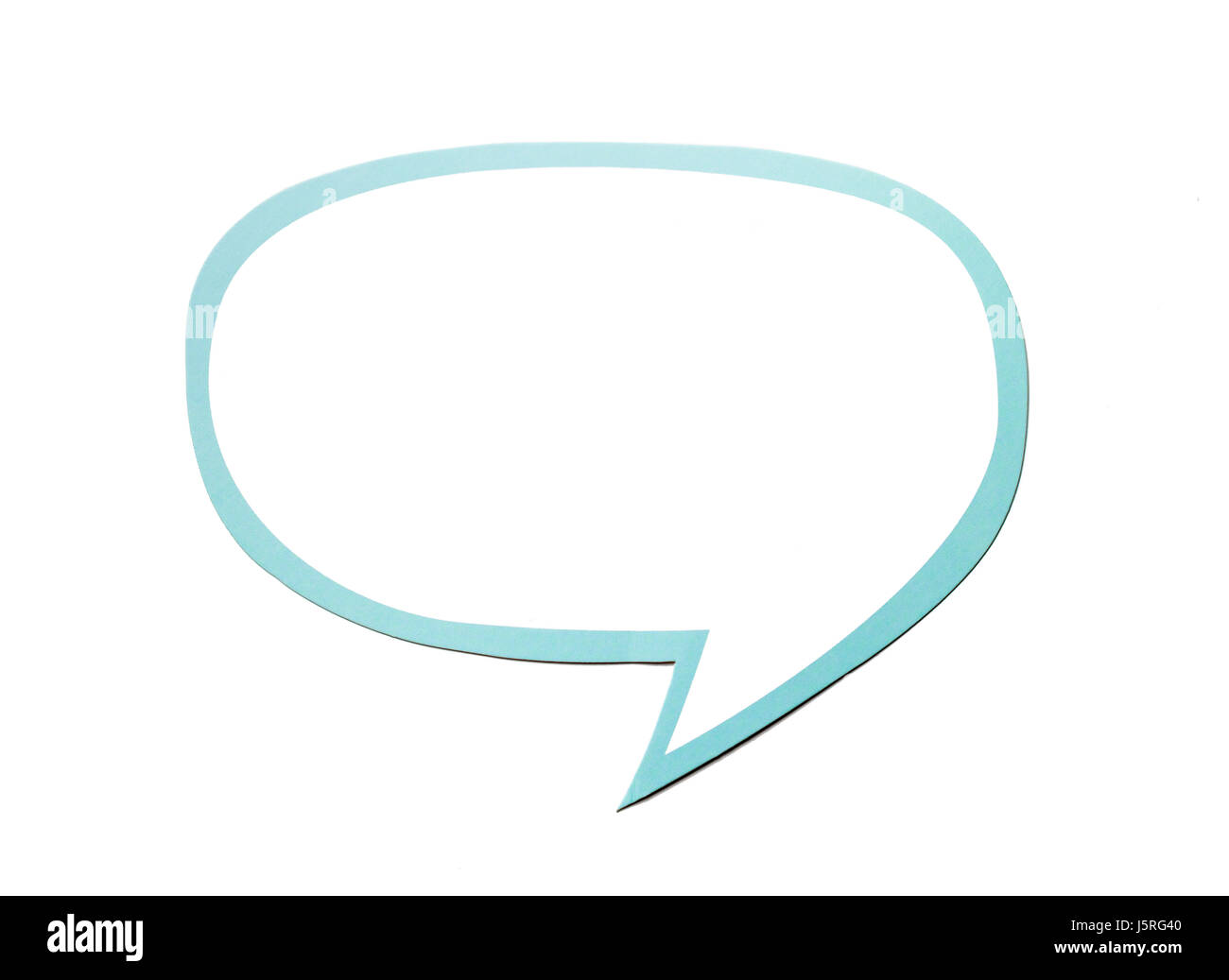 Colorful speech bubble as a cloud with blue border isolated on empty ...