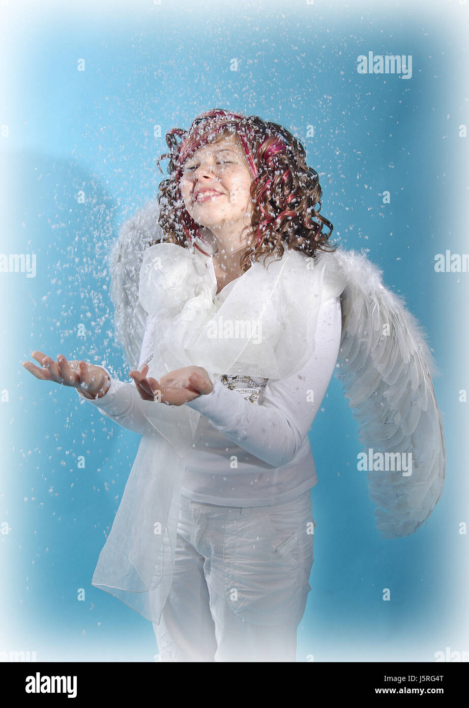 blue winter cold advent father christmas frost angel angels fairy tale ...