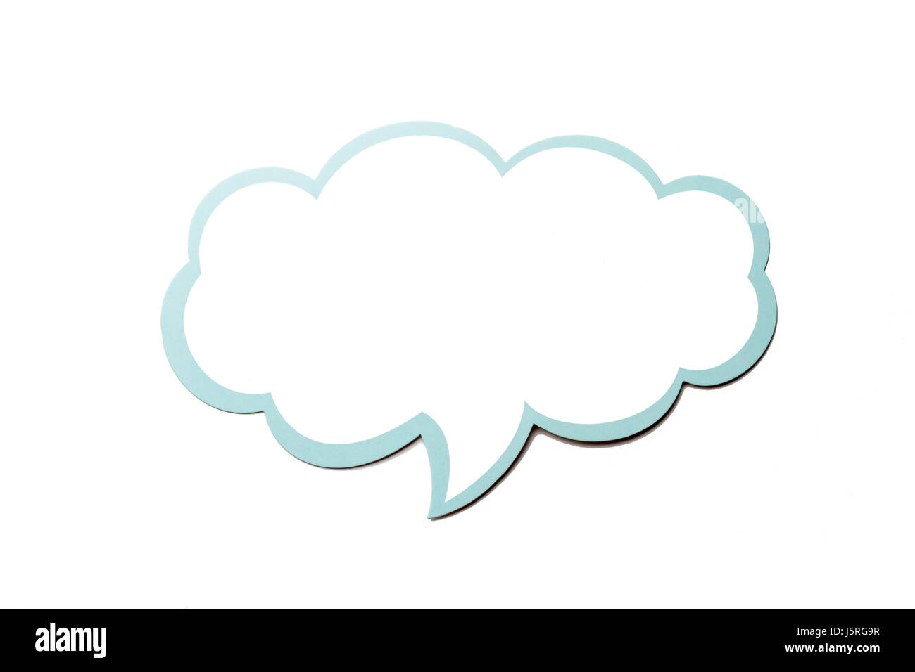 Colorful speech bubble as a cloud with blue border isolated on empty ...
