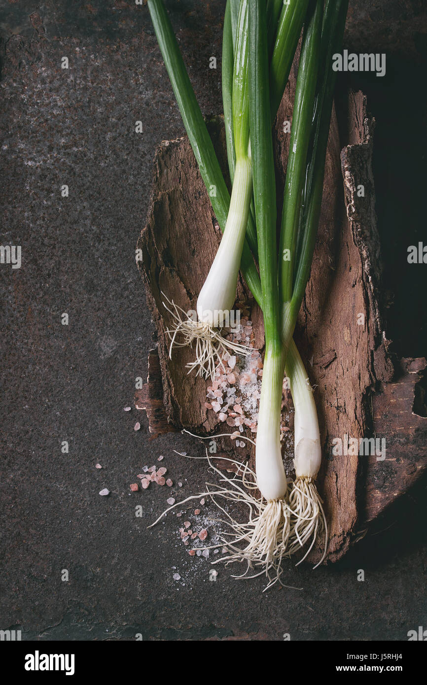Fresh spring onion bundle Stock Photo - Alamy