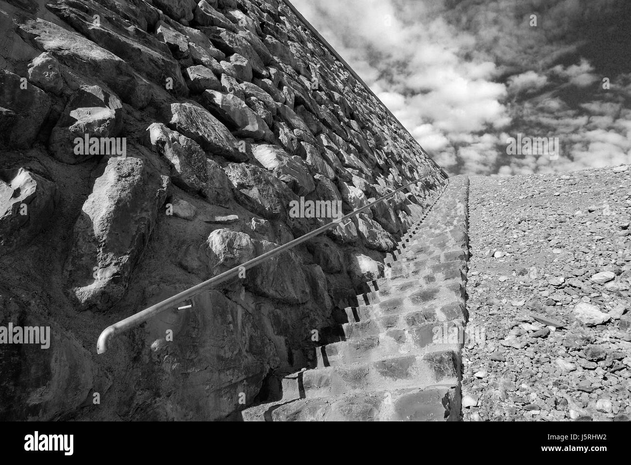 stairs upwards stone steep optimistic railing optimism high forward ...