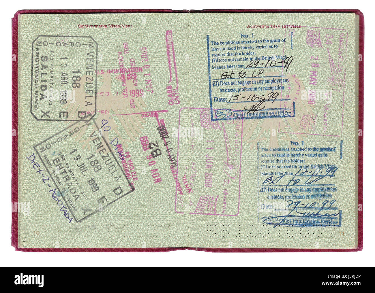 stamp visas passport authority entry administration entry permit ...