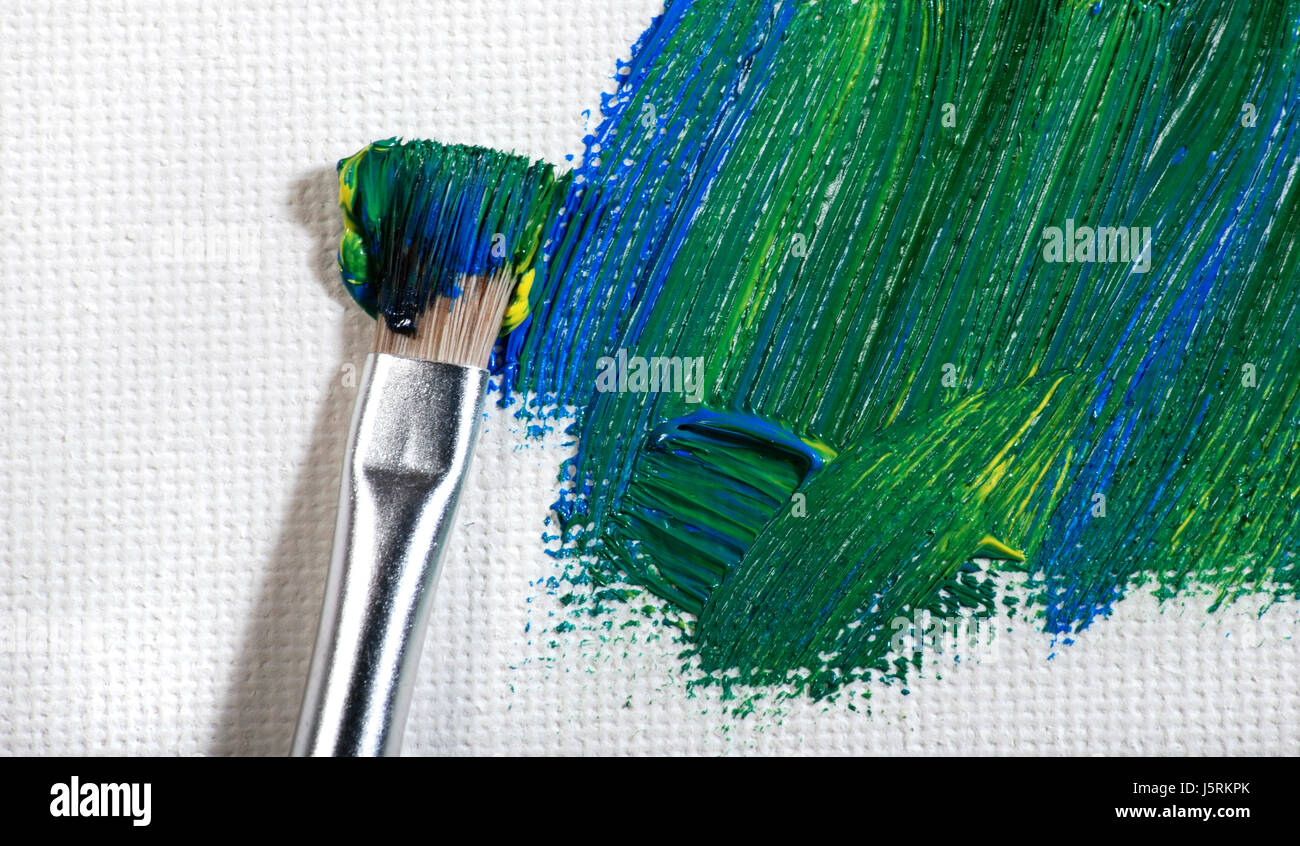 oil paint with brush on canvas Stock Photo - Alamy