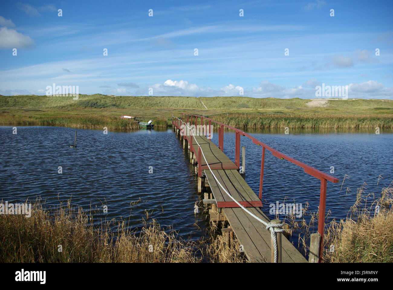 bridge reed denmark angle fish fishing boat motorboat fresh water lake ...