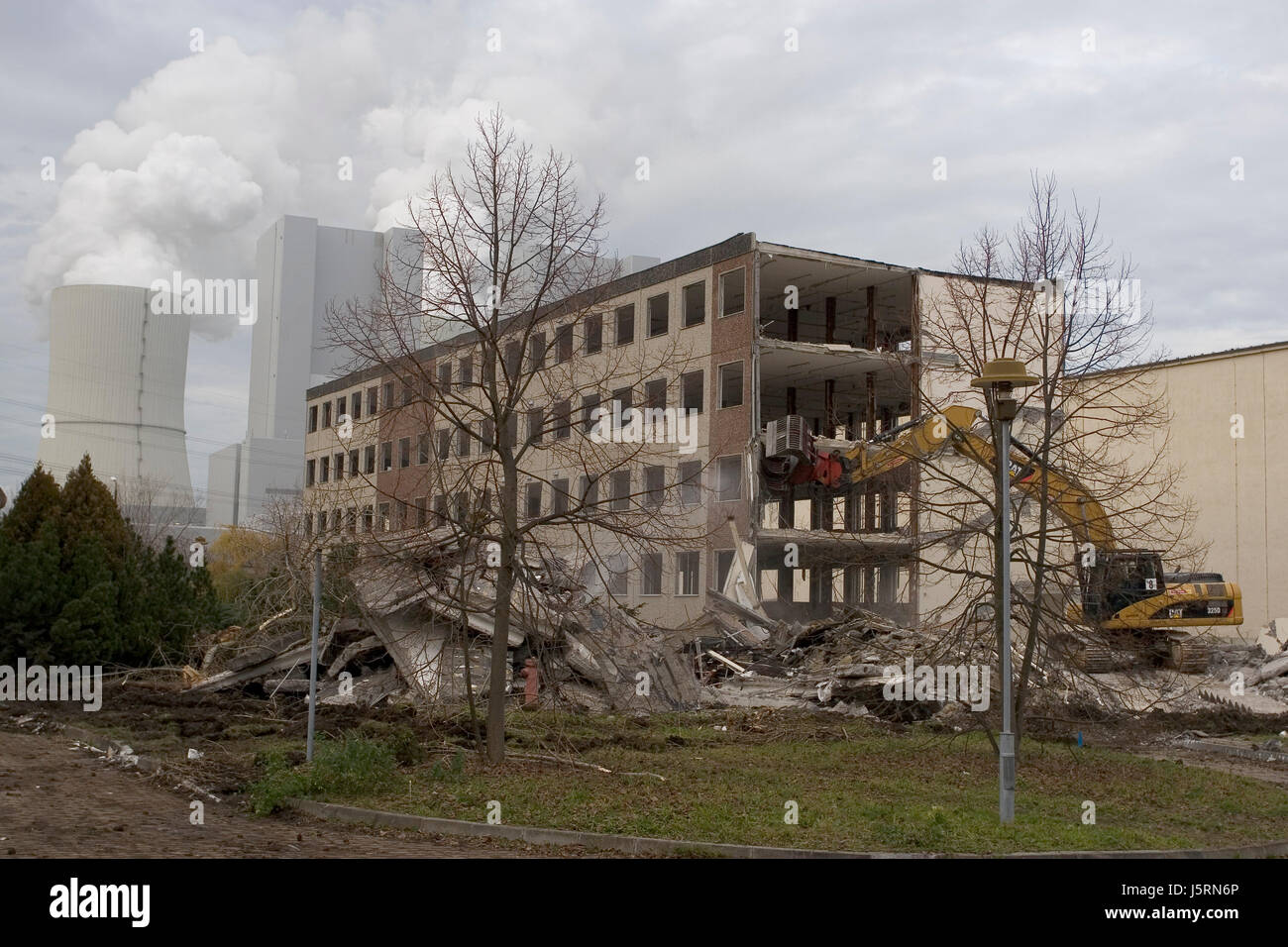 industry dredger destruction demolition scrapping work job labor smoke ...