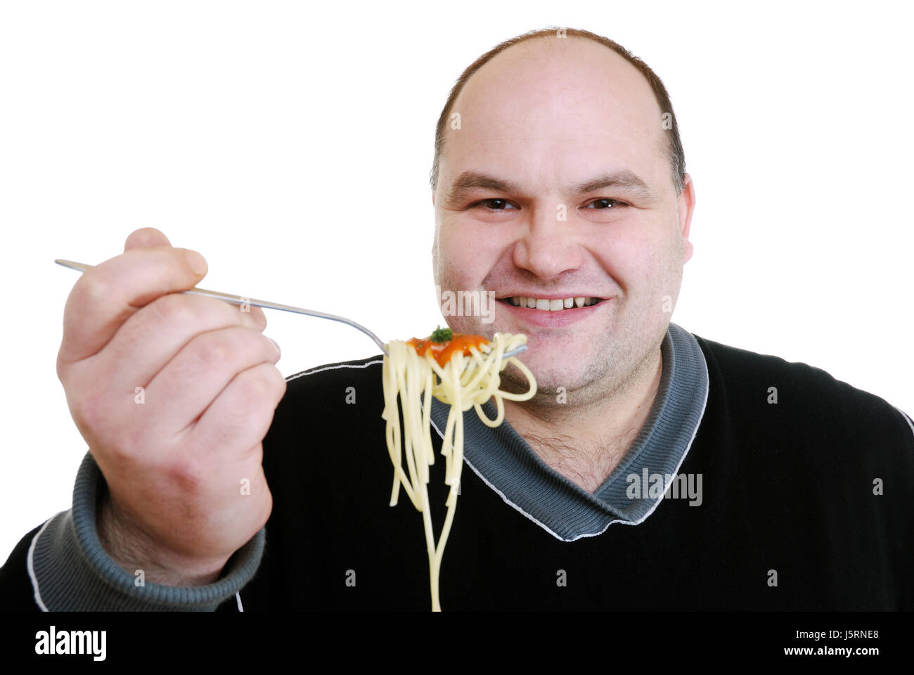 Man eating spaghetti isolated hi-res stock photography and images - Alamy