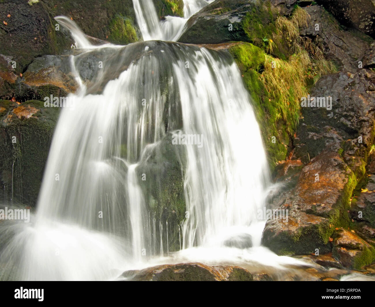 waterfall water motion postponement moving movement tourism hike go ...