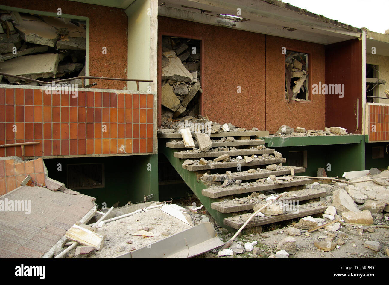 concrete new building steel residential area debris break split ...