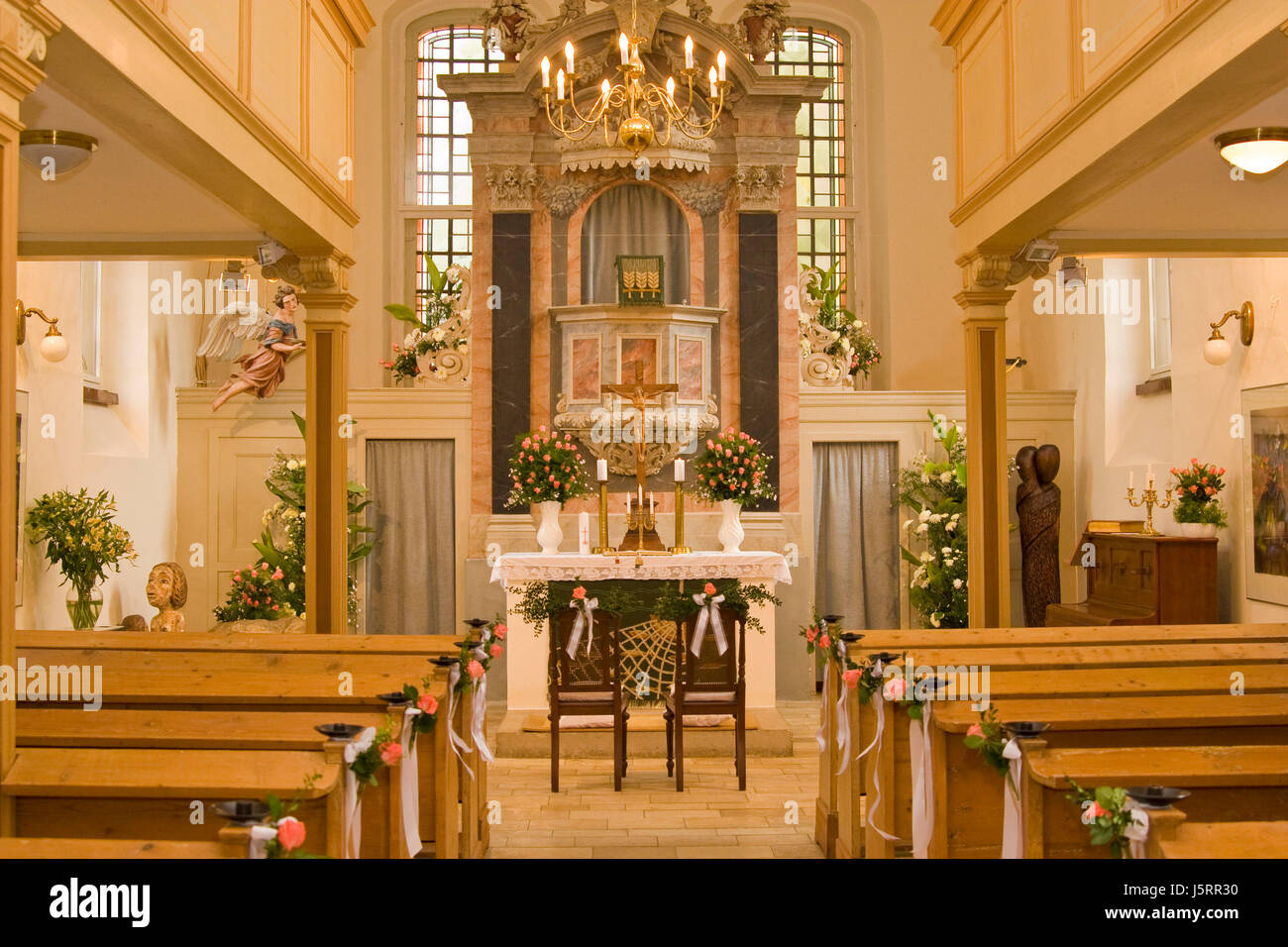 church altar benches interior view church altar angel angels saxony ...