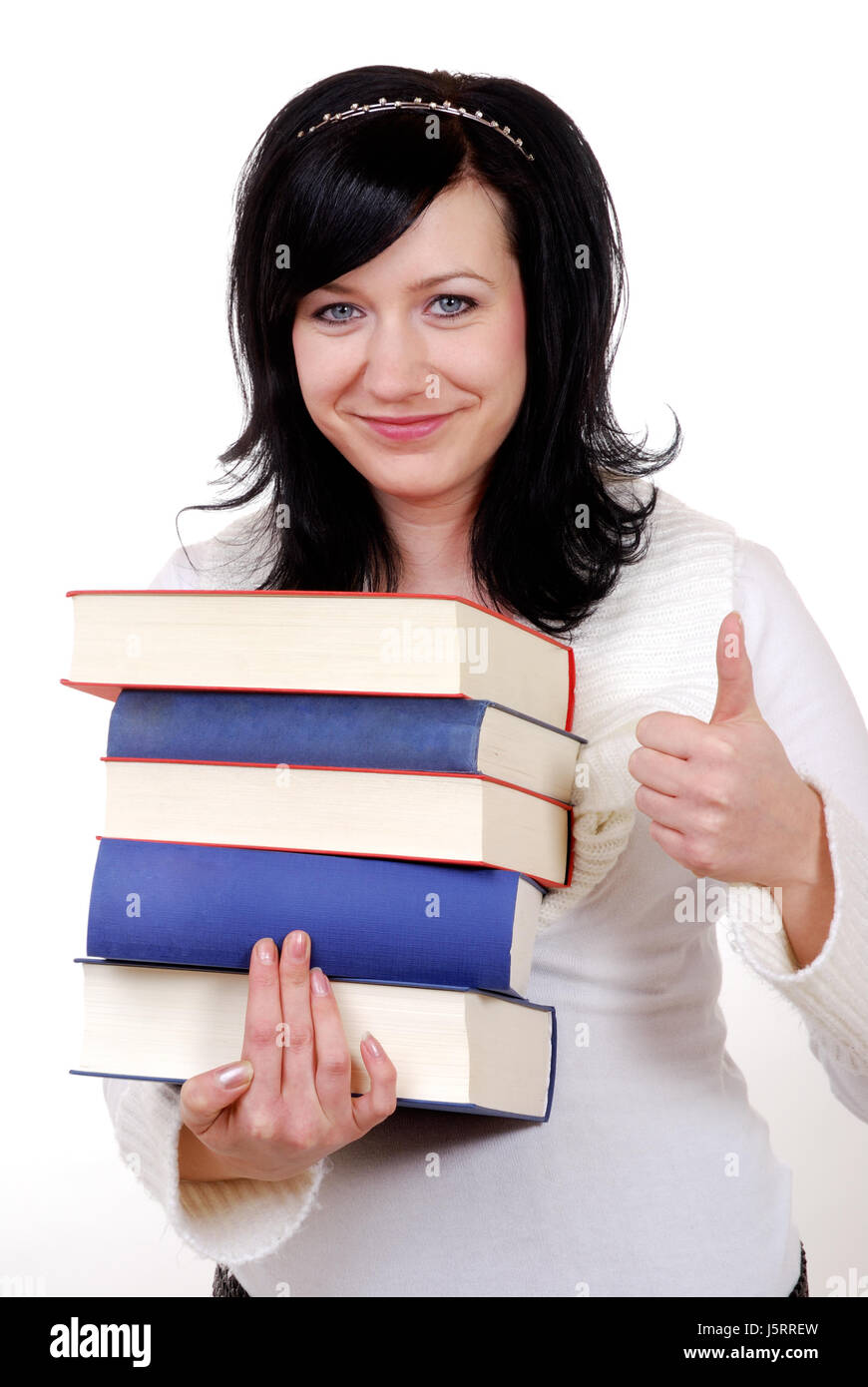 woman with books Stock Photo - Alamy