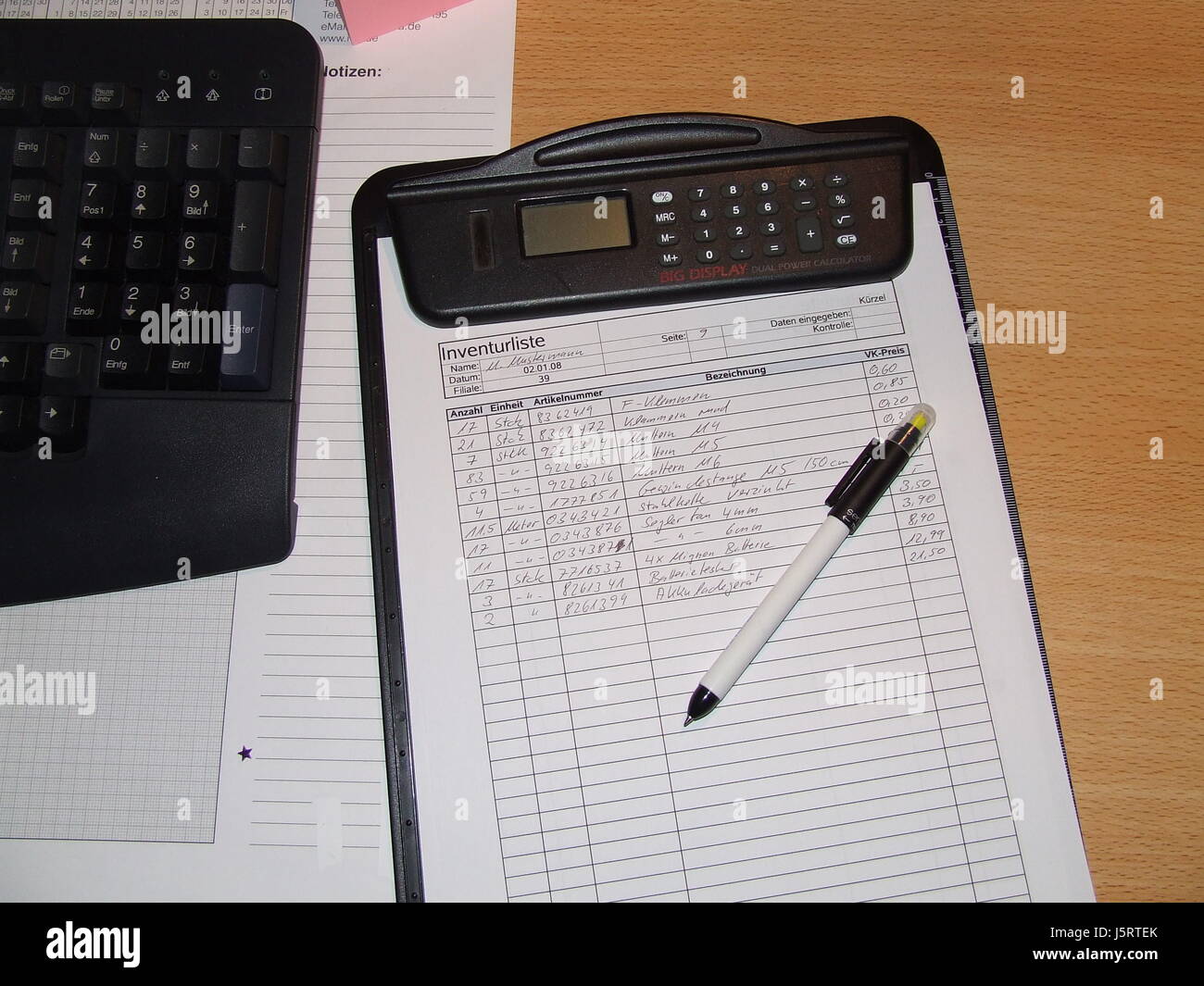 office keyboard desk test checking testing sample document recording ...