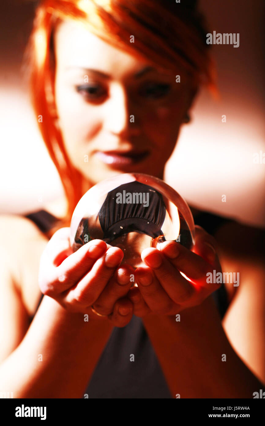 woman future mirroring mysticism horoscope superstition glass ball ...