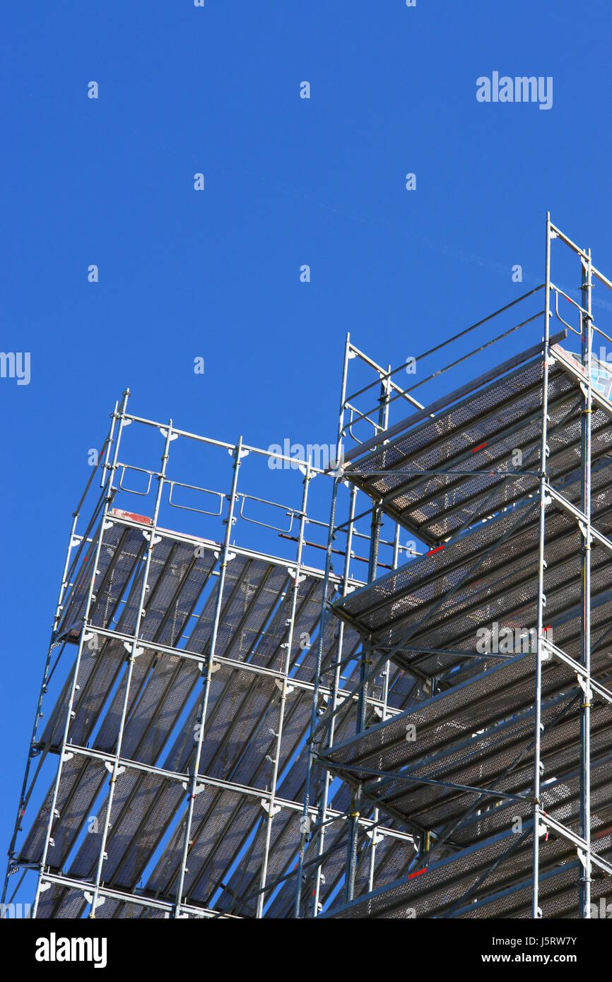blue new building scaffold scaffolding redevelopment safeguard ...