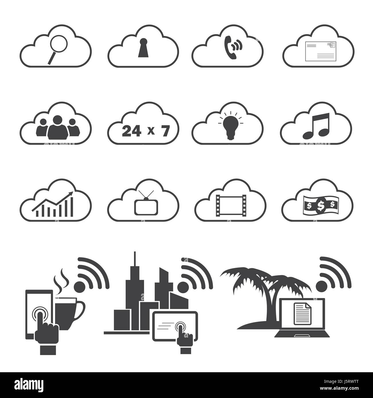 Big Data icons set, Cloud computing Stock Vector Image & Art - Alamy