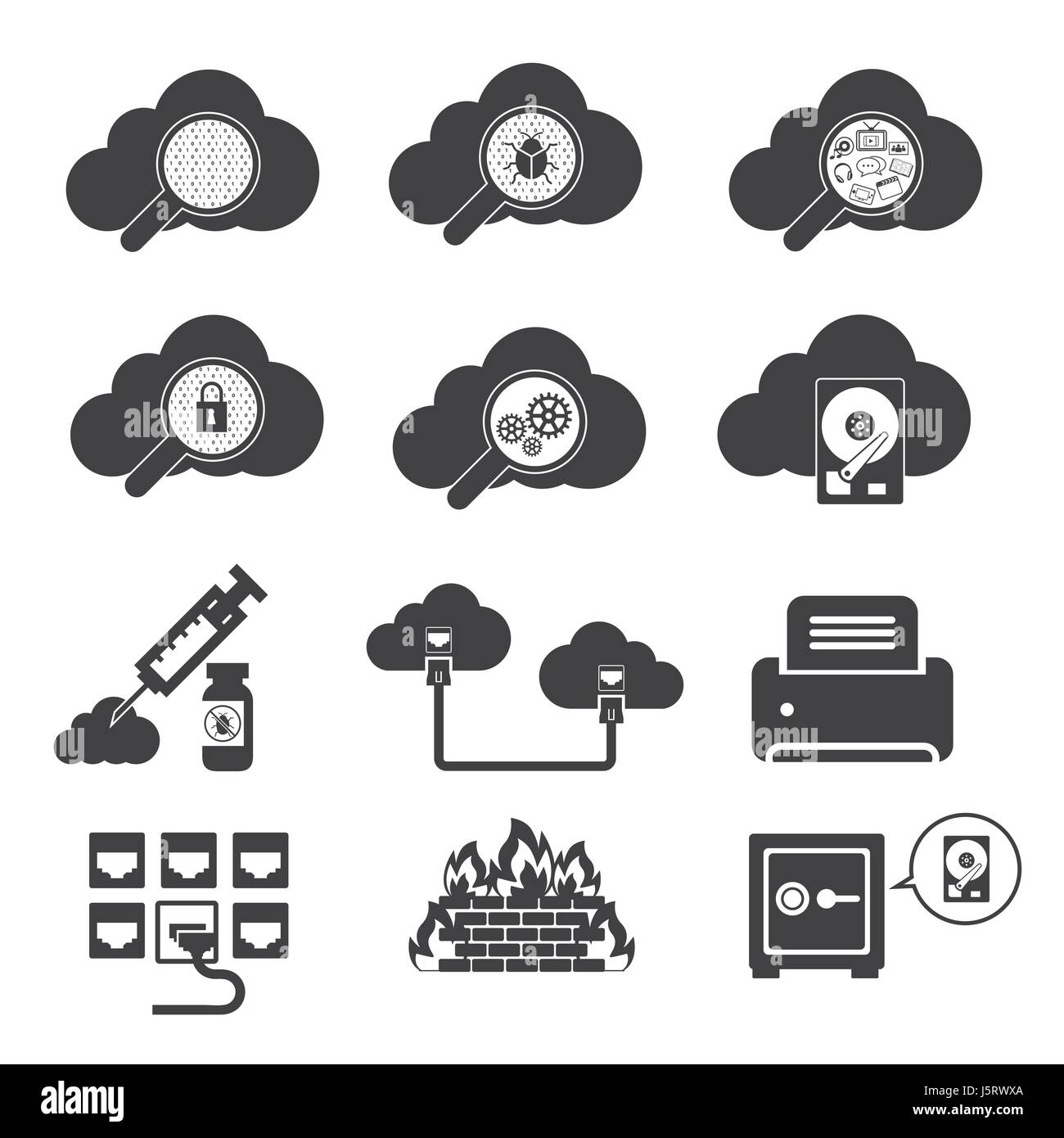 Big Data icons set, Cloud computing Stock Vector Image & Art - Alamy
