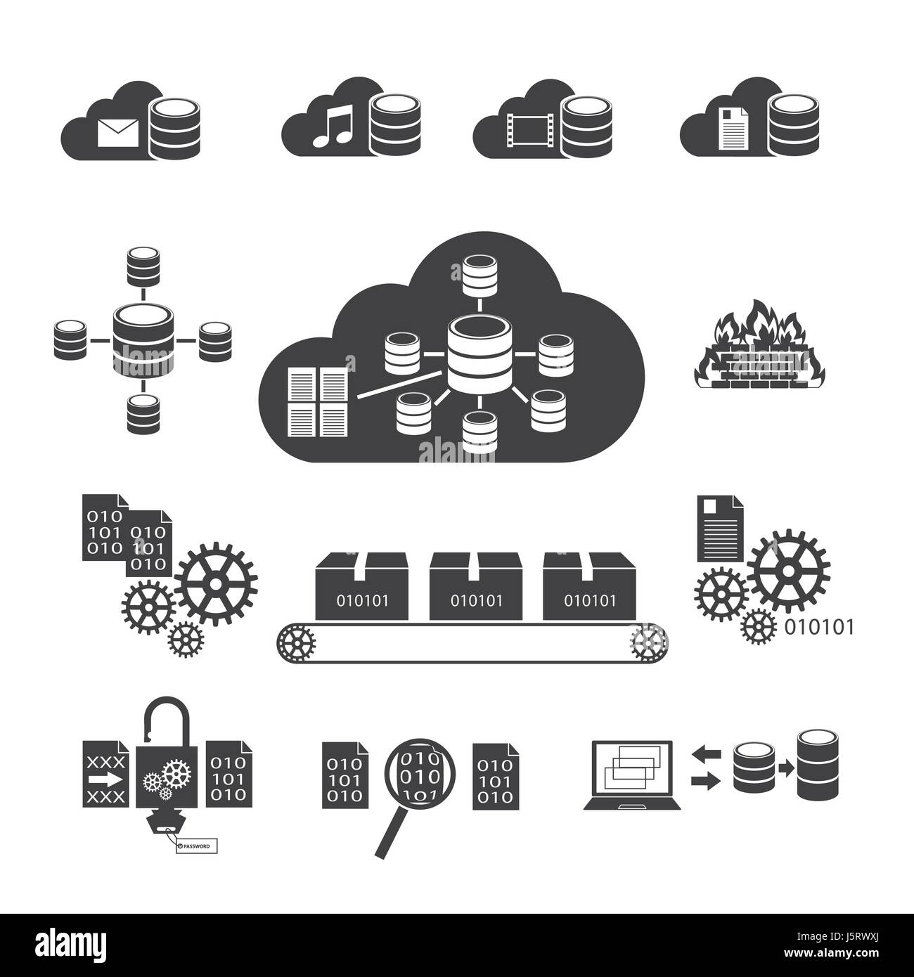 Big data icons set, Cloud computing Stock Vector Image & Art - Alamy