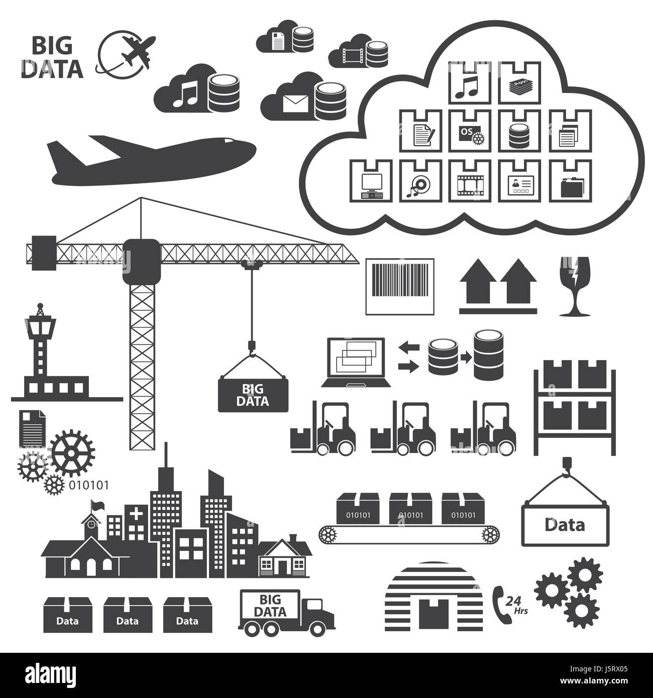 Big Data icons set, Cloud computing Stock Vector Image & Art - Alamy