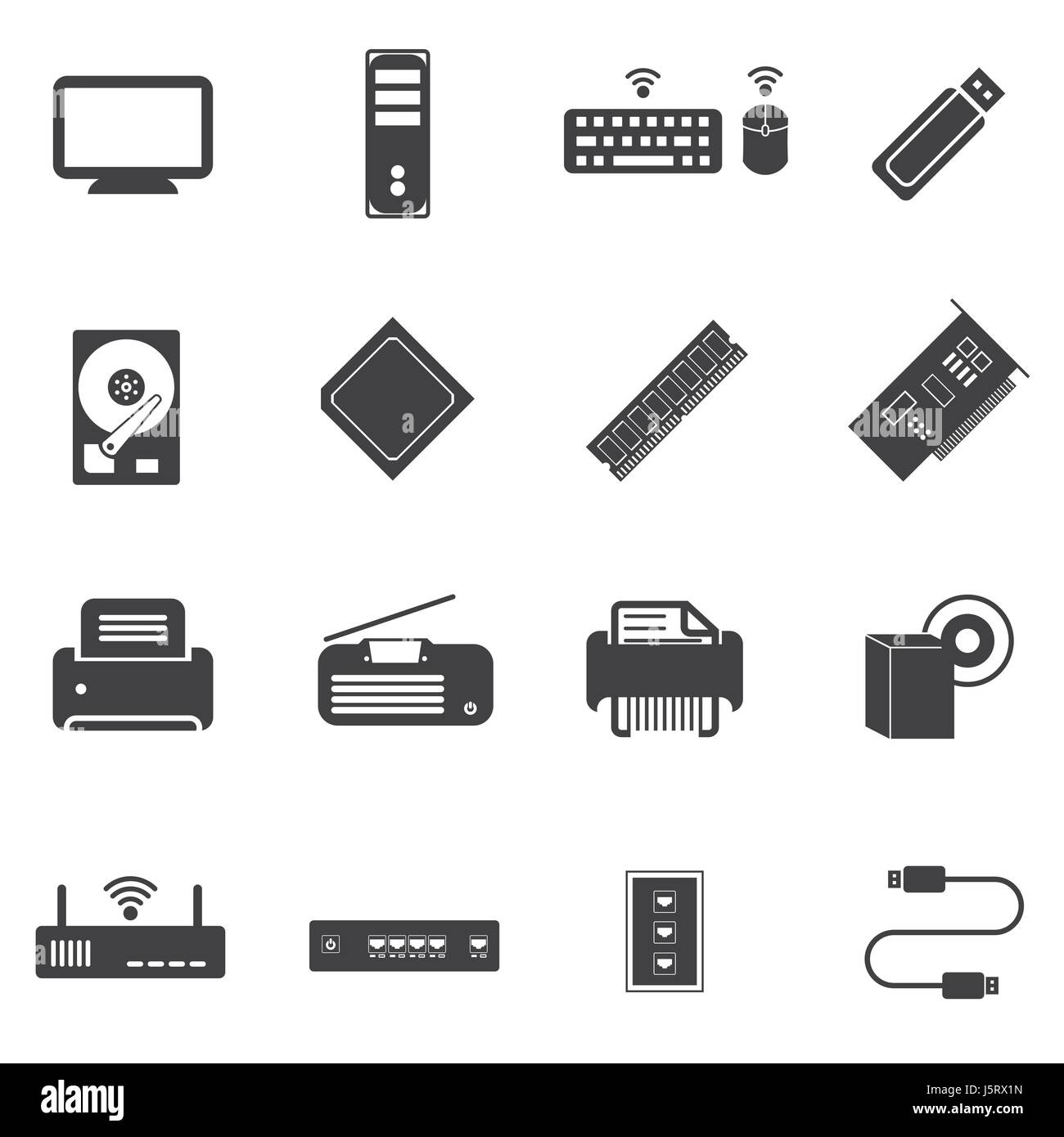 Big Data icons set, Computer infrastructure Stock Vector Image & Art ...