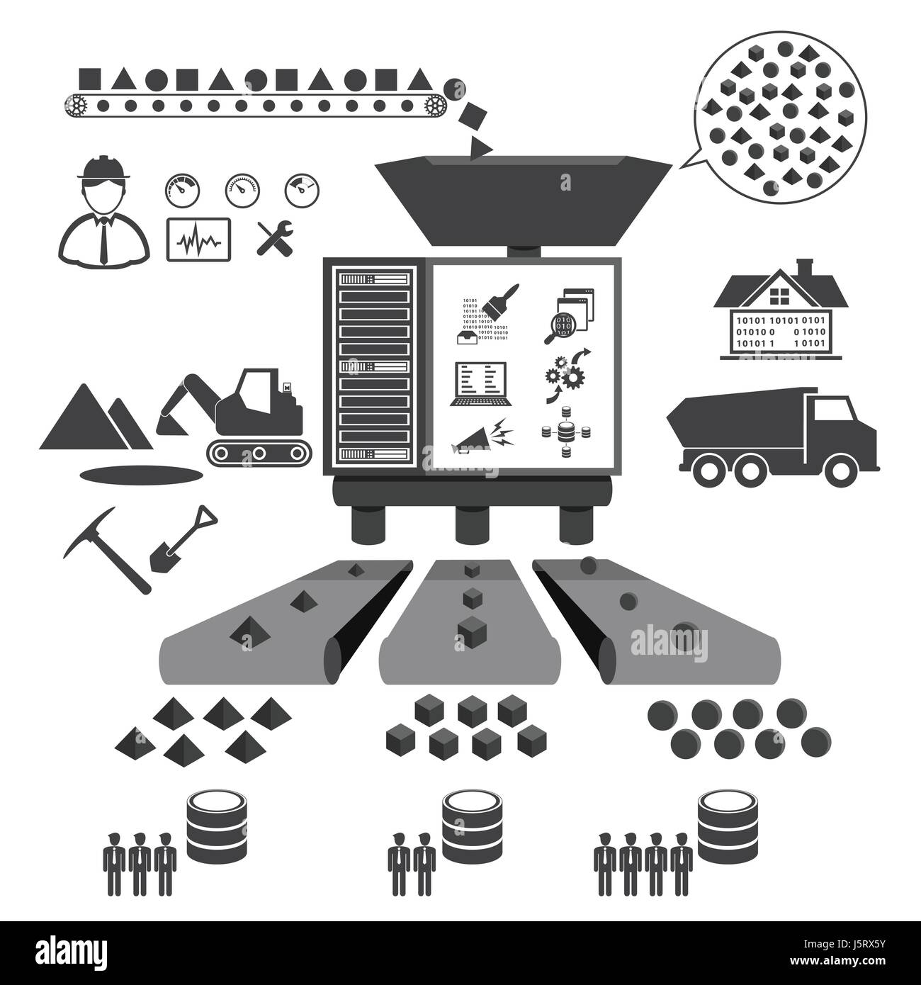 Global data processing concept Stock Vector Images - Alamy