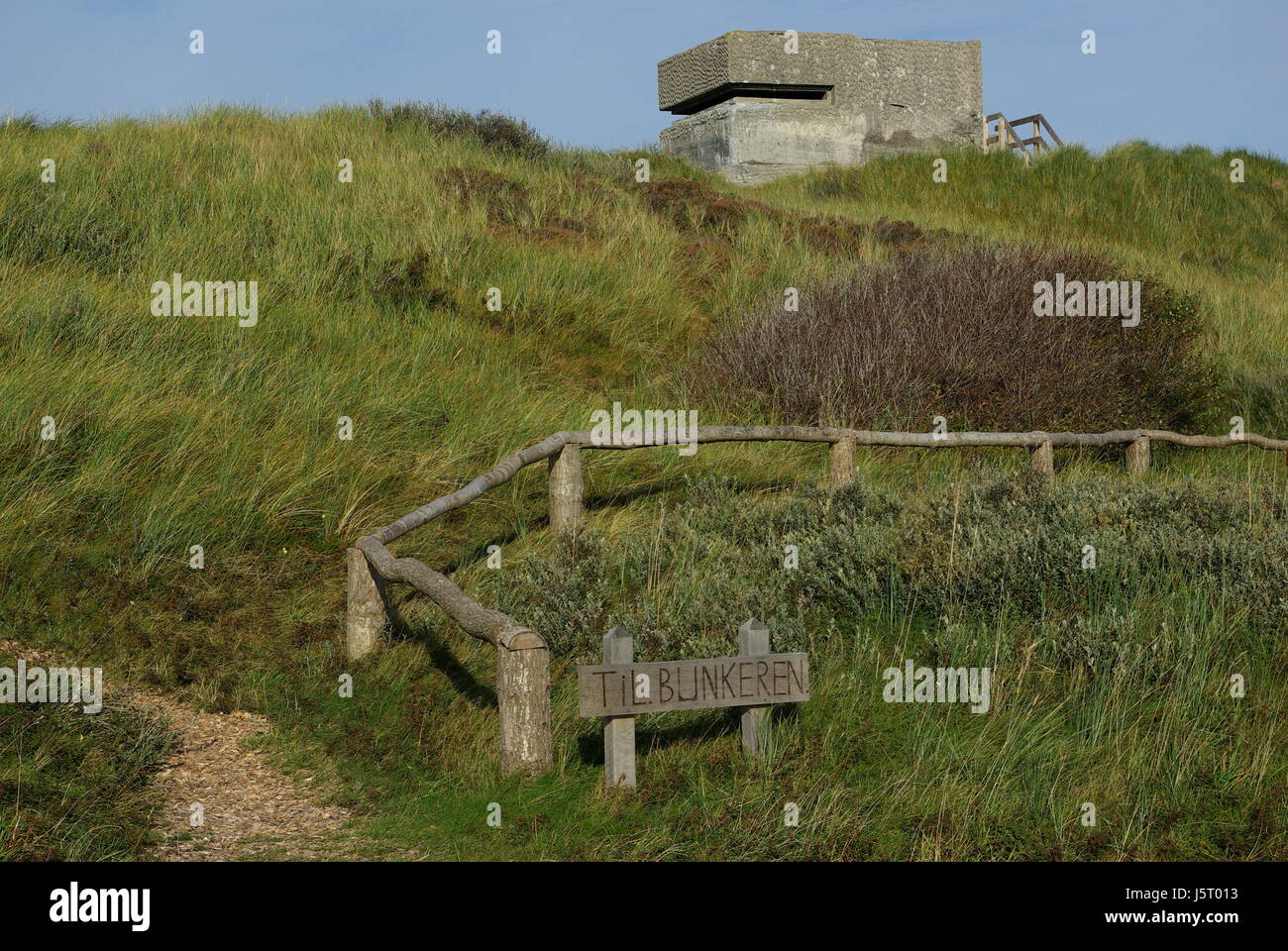 bunker concrete denmark look-out railing concrete bunker path way ...