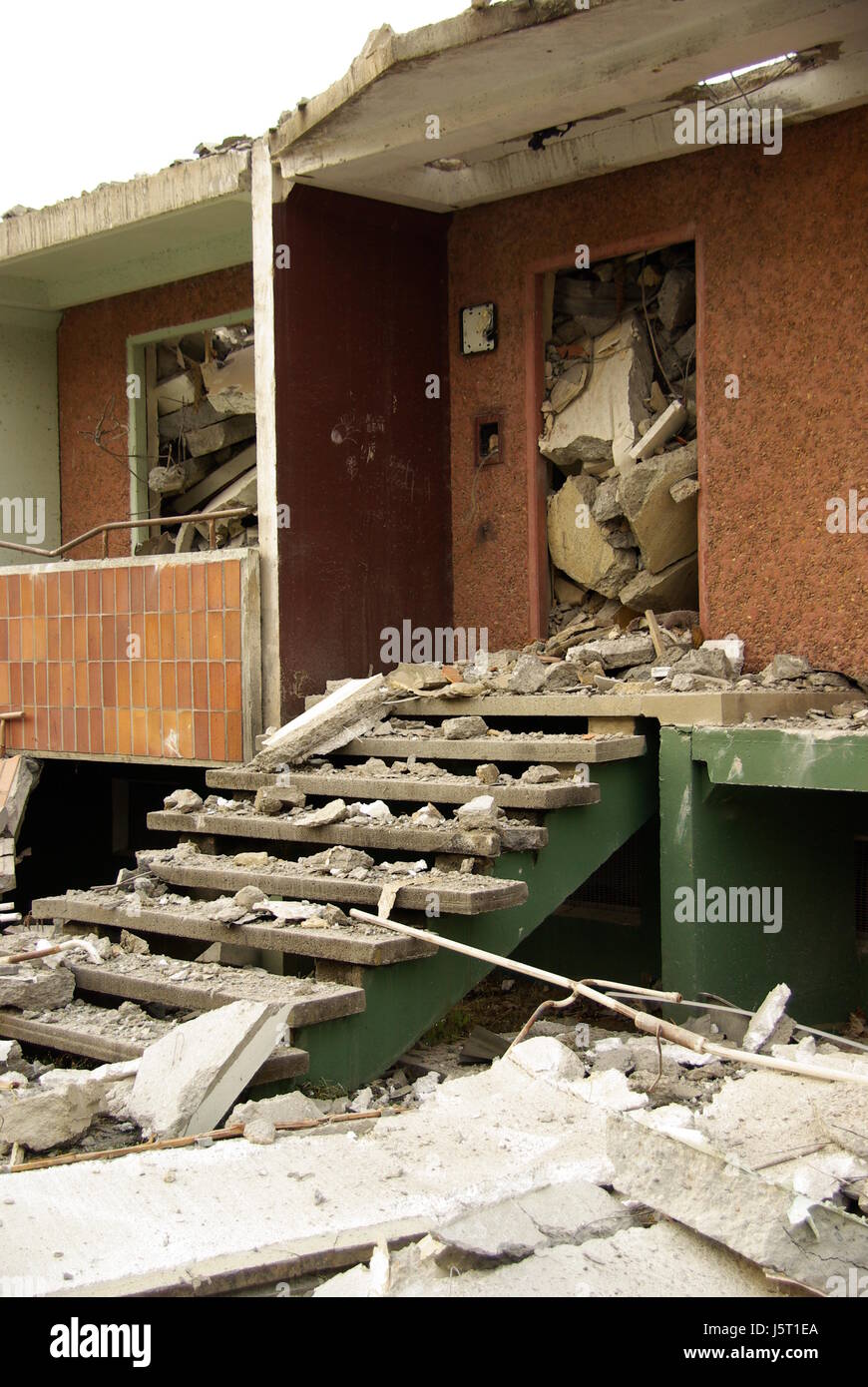 concrete new building steel residential area debris break split ...