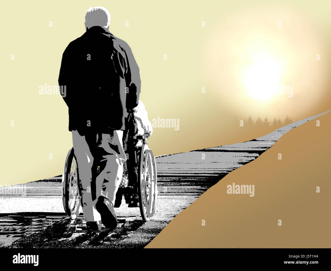 wheelchair counter-light walk seniors senior citizens the elderly ...