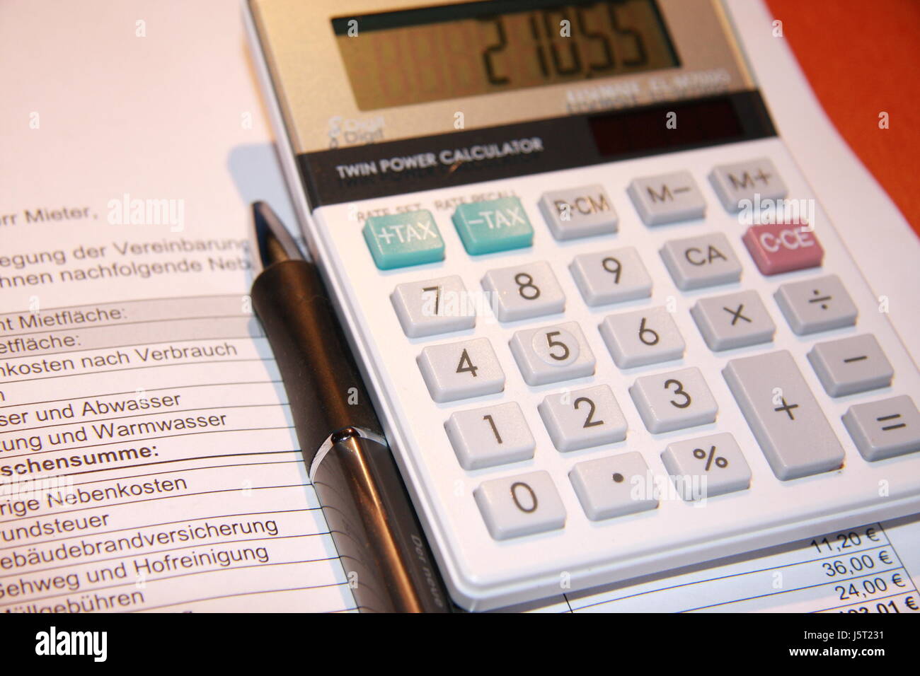 accounting pocket calculator ball pen ballpoint ballpen ball-pen ball ...