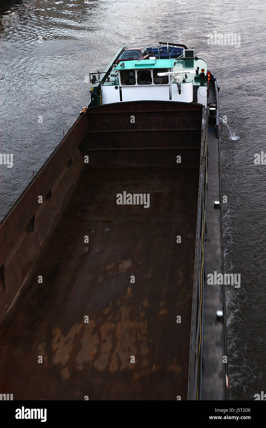 empty barge bremen weser Stock Photo - Alamy