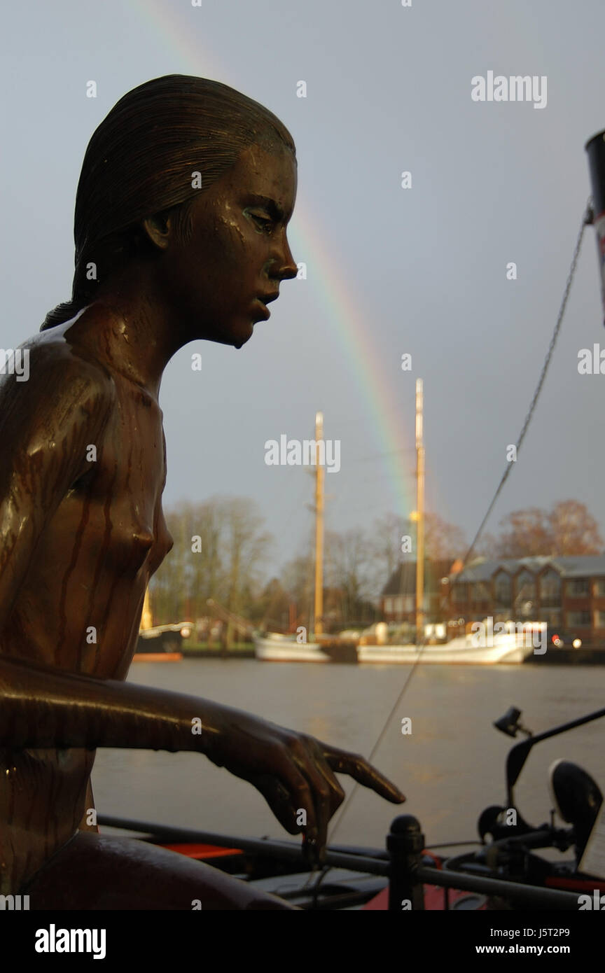 mermaid empty harbour old town ems Stock Photo - Alamy
