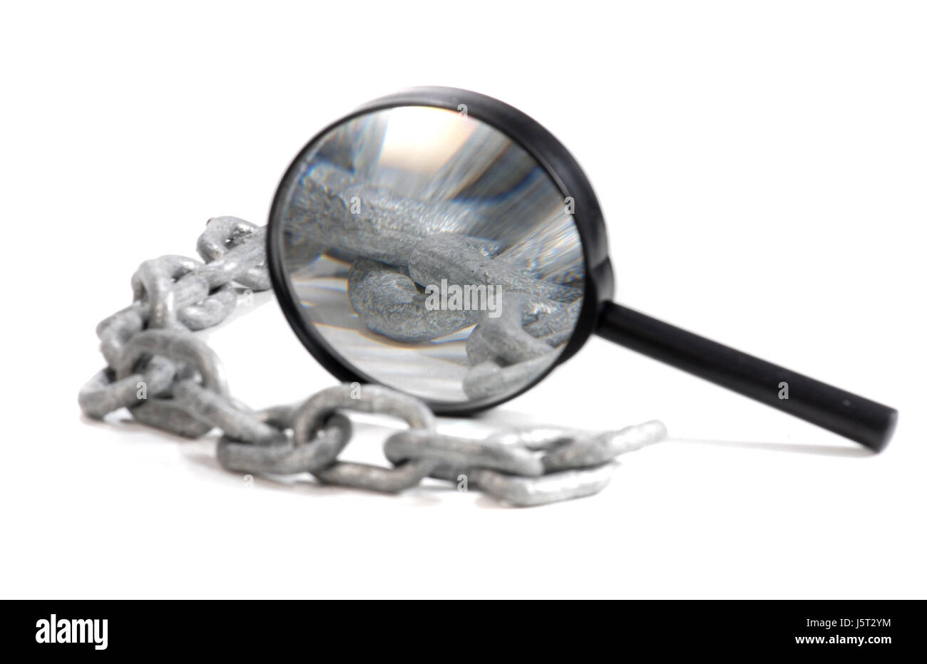 magnifier with chain Stock Photo - Alamy