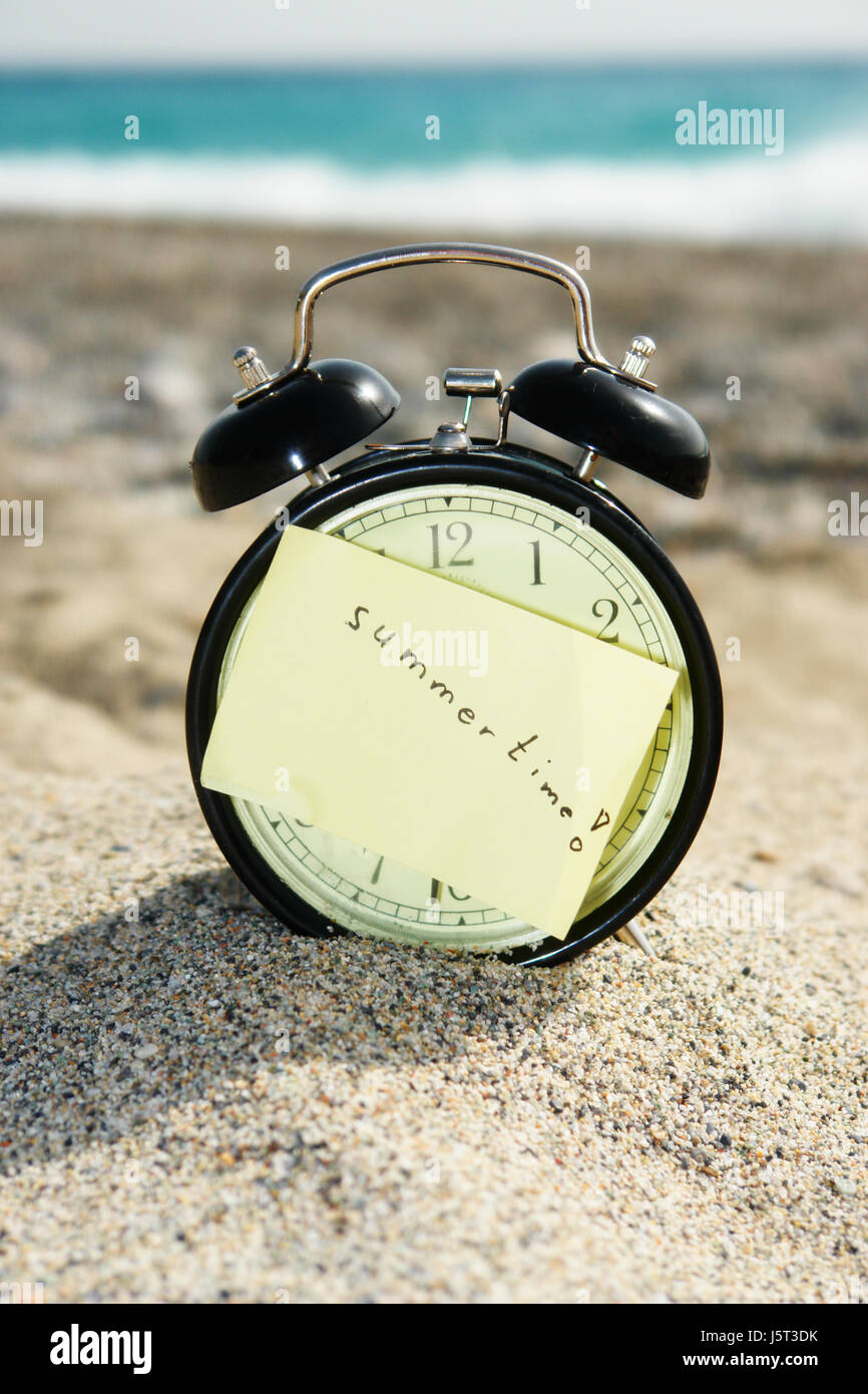 clock summertime alarm clock note memo slip holiday vacation holidays ...