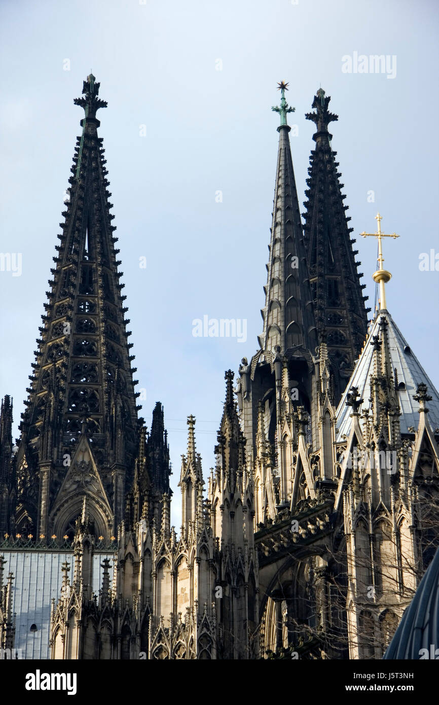 work of art cologne cathedral church belfry gothically steeples church ...