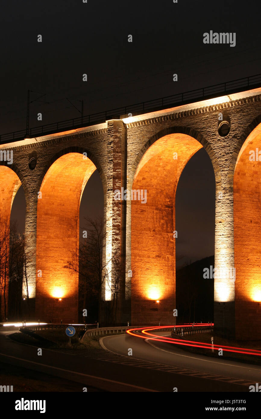 bridge night photograph aqueduct conduit viaduct drawbridge railway ...