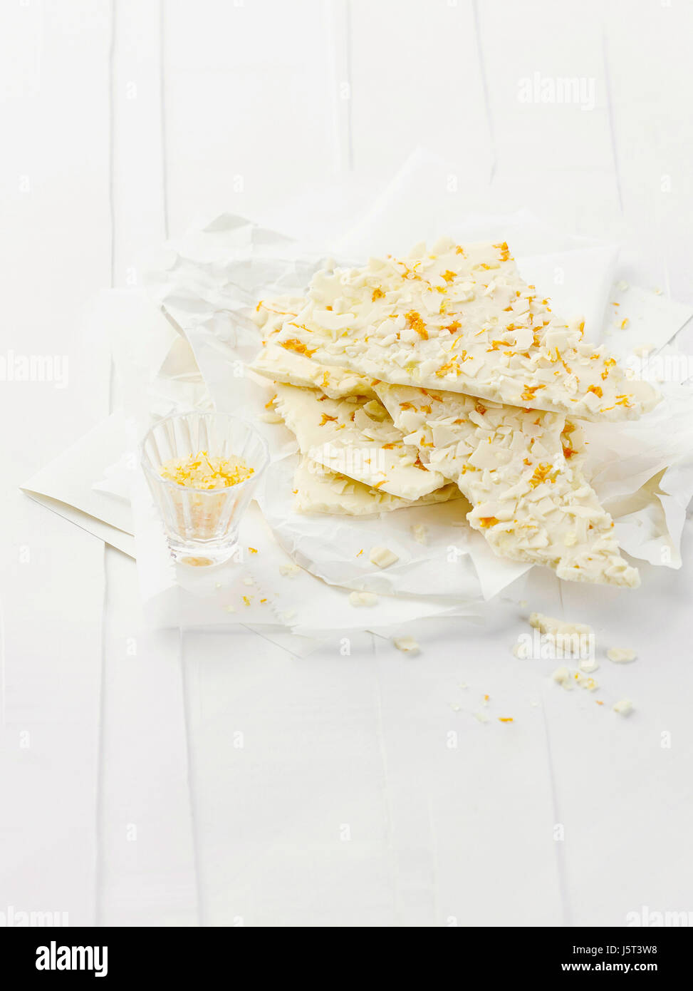 White chocolate with orange salt Stock Photo - Alamy