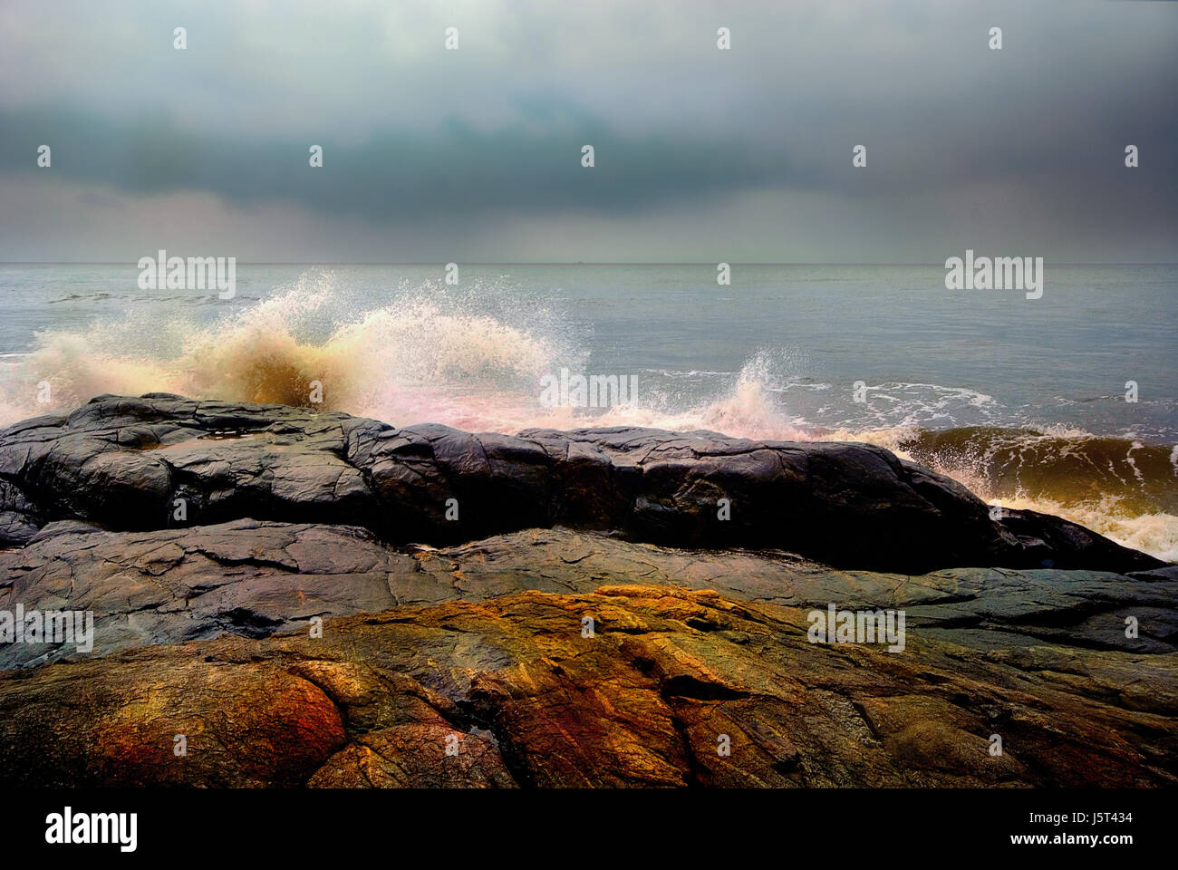 africa waves cameroon storm gale beach seaside the beach seashore rock ...